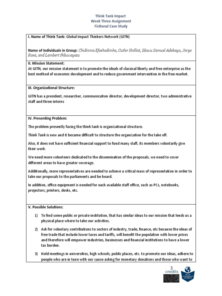 Think Tank Structure | PDF | Swot Analysis | Policy