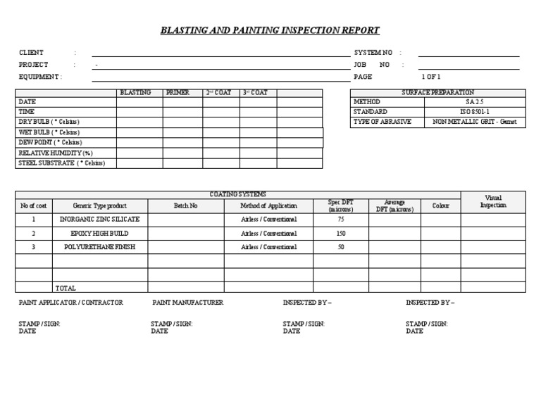 Painting Report Template | PDF