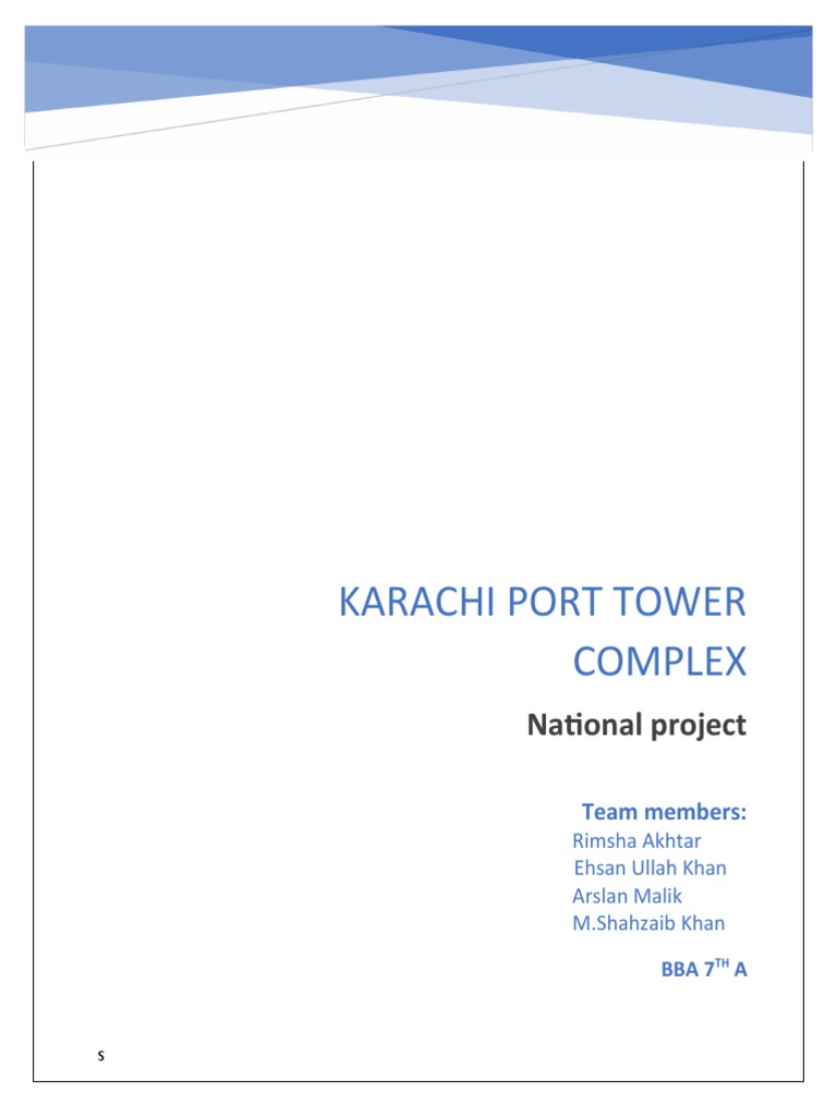 Karachi Port Tower Complex: National Project | PDF | Wind Turbine ...