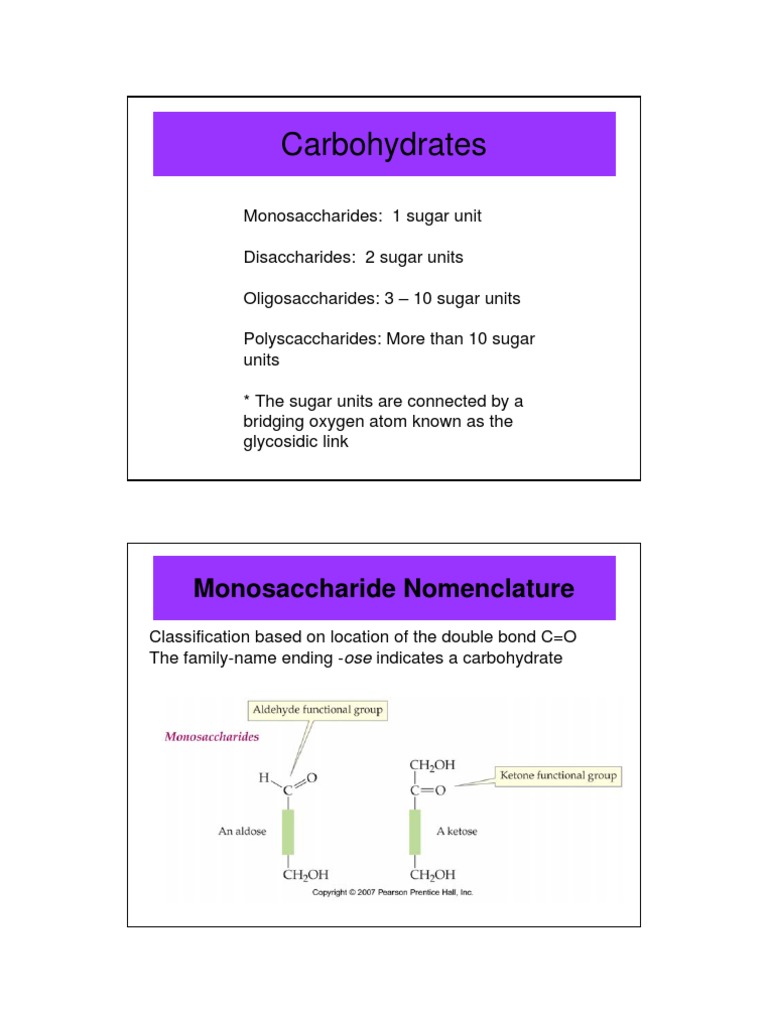 Carbohydrates: Monosaccharide Nomenclature | PDF | Carbohydrates | Glucose