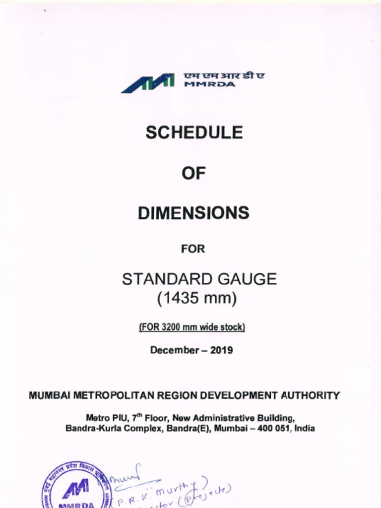 Design Specification For Metro Rail | PDF