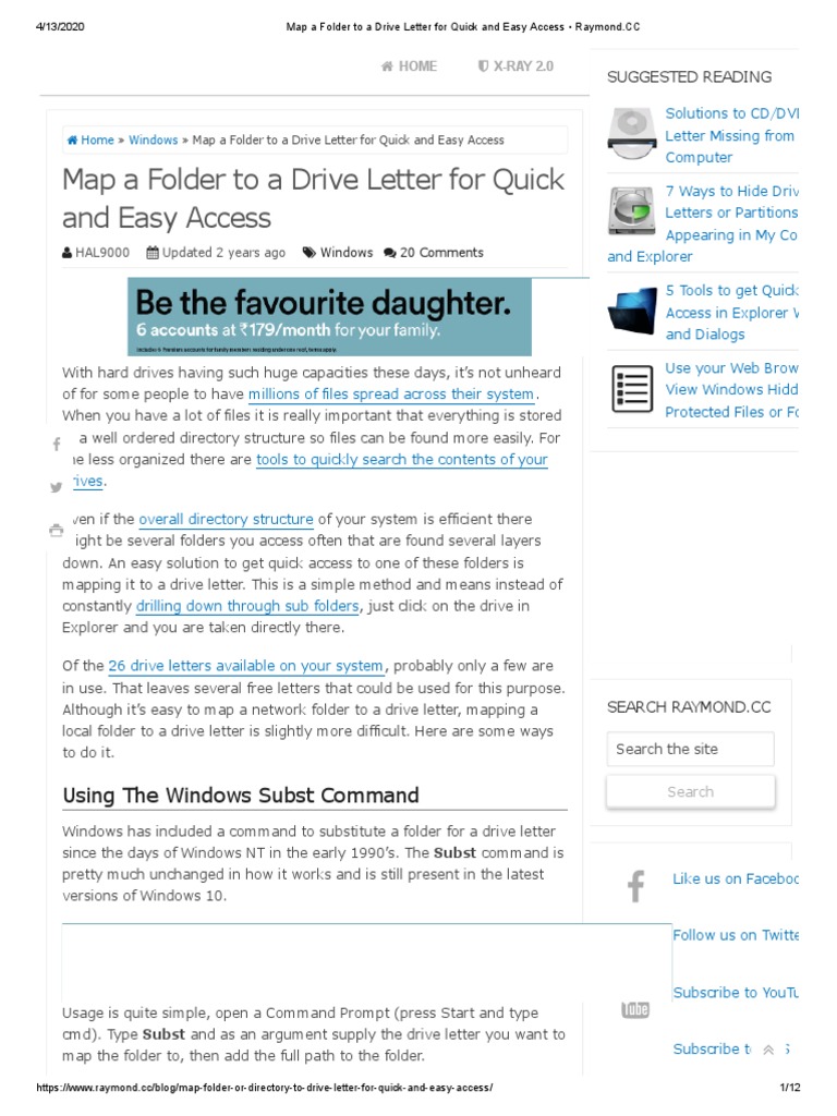 Map Folder Drive Letter | PDF | Windows Registry | Computer File