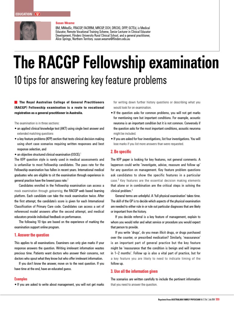 Tips for KFP Exam Success | PDF | General Practitioner | Test (Assessment)