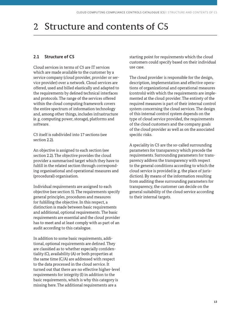 2 Structure and Contents of C5 | PDF | Cloud Computing | Internal Control