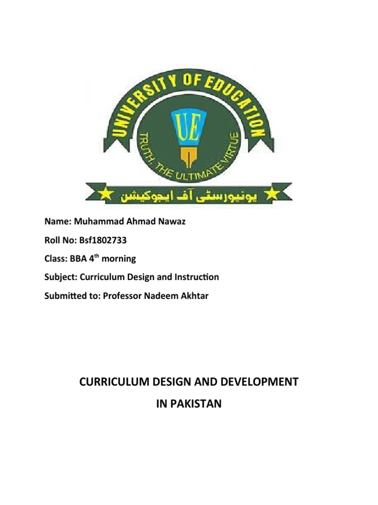 Curriculum Design and Instructions-Assignment | PDF | Curriculum | Textbook