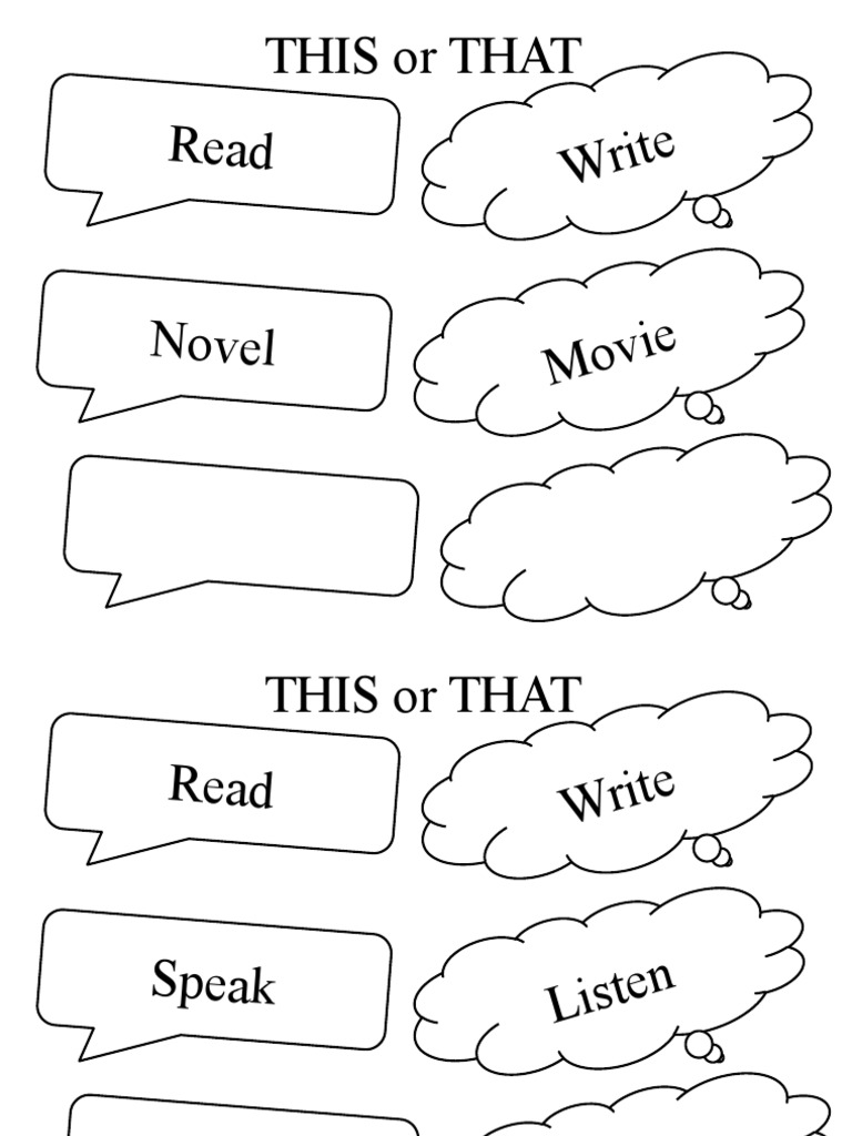 Read Novel This or That: Write e | PDF | Language Arts & Discipline ...