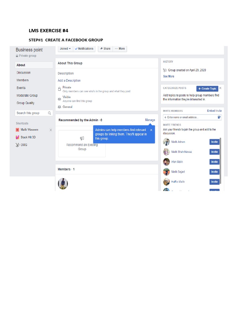 Creating a Facebook LMS Group | PDF