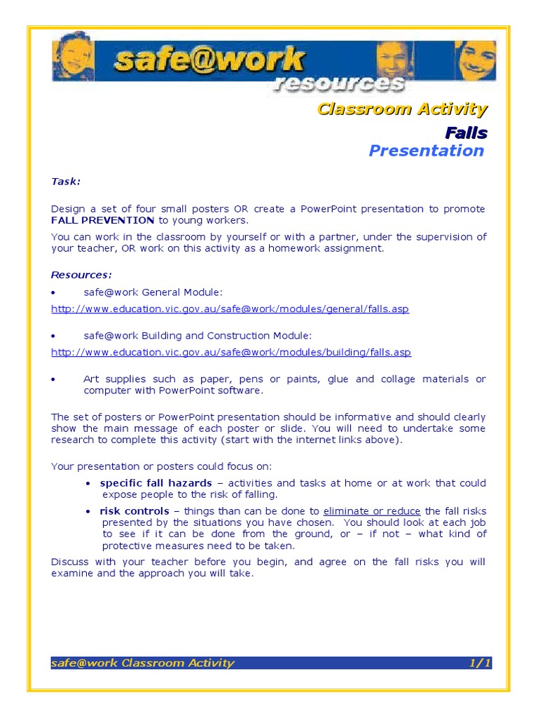 Falls Prevention Posters and Presentations | PDF