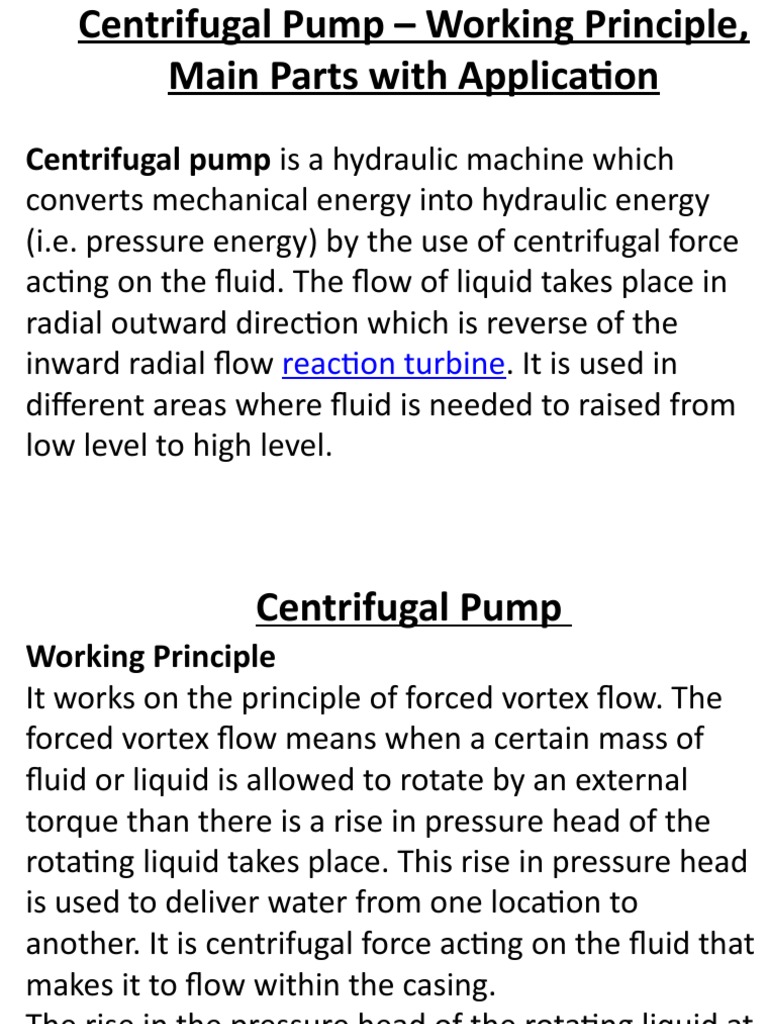 Centrifugal Pump Parts Ppt