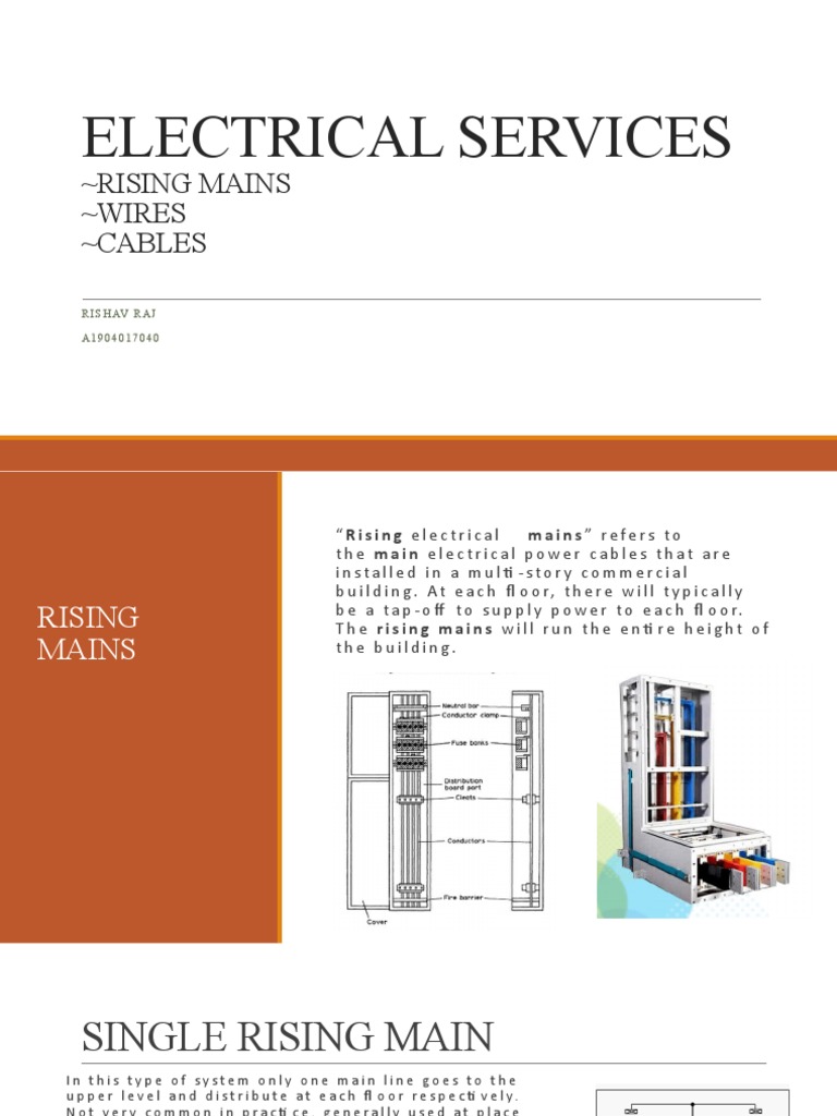 Electrical Services: Rising Mains Wires Cables | PDF | Wire ...