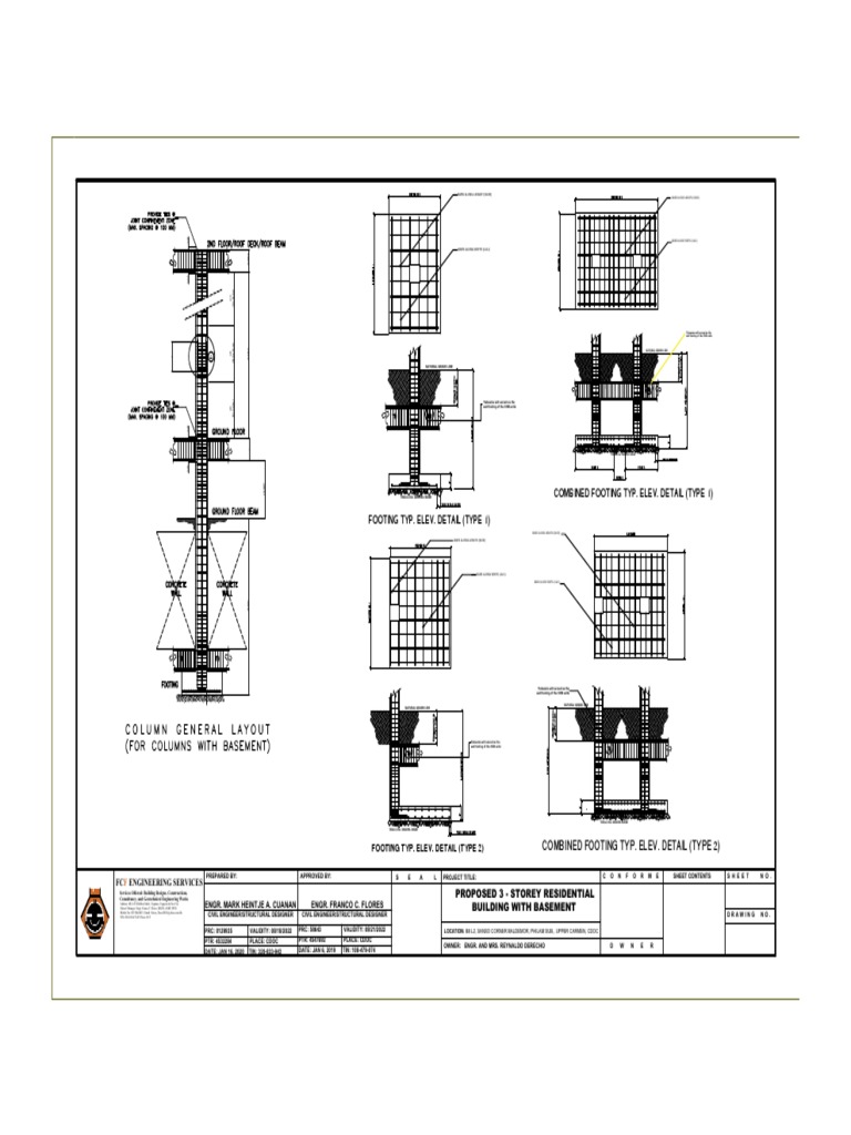Footing Typ. Elev. Detail (Type 1) Combined Footing Typ. Elev. Detail (Type 1) | PDF | Civil ...