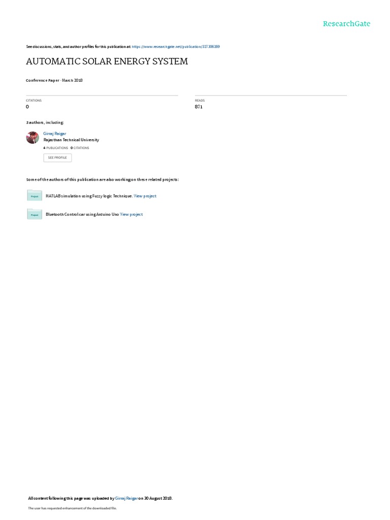 Automatic Solar Energy System Complete | PDF | Solar Power | Photovoltaics