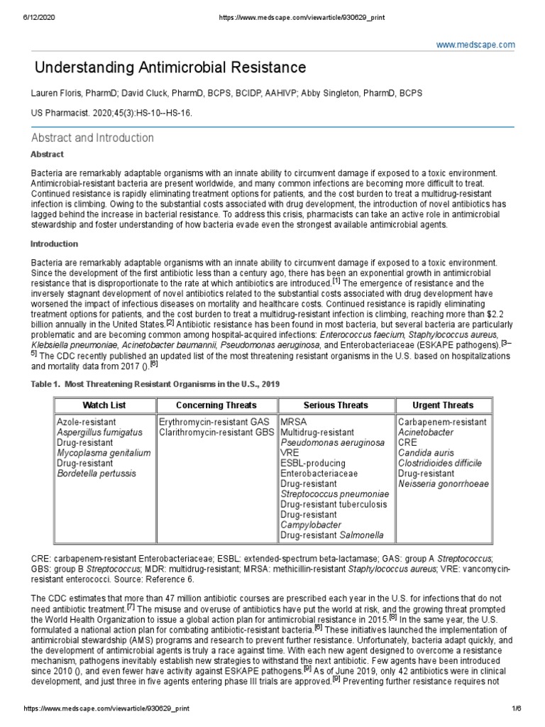 Understanding Antimicrobial Resistance | PDF | Beta Lactamase ...