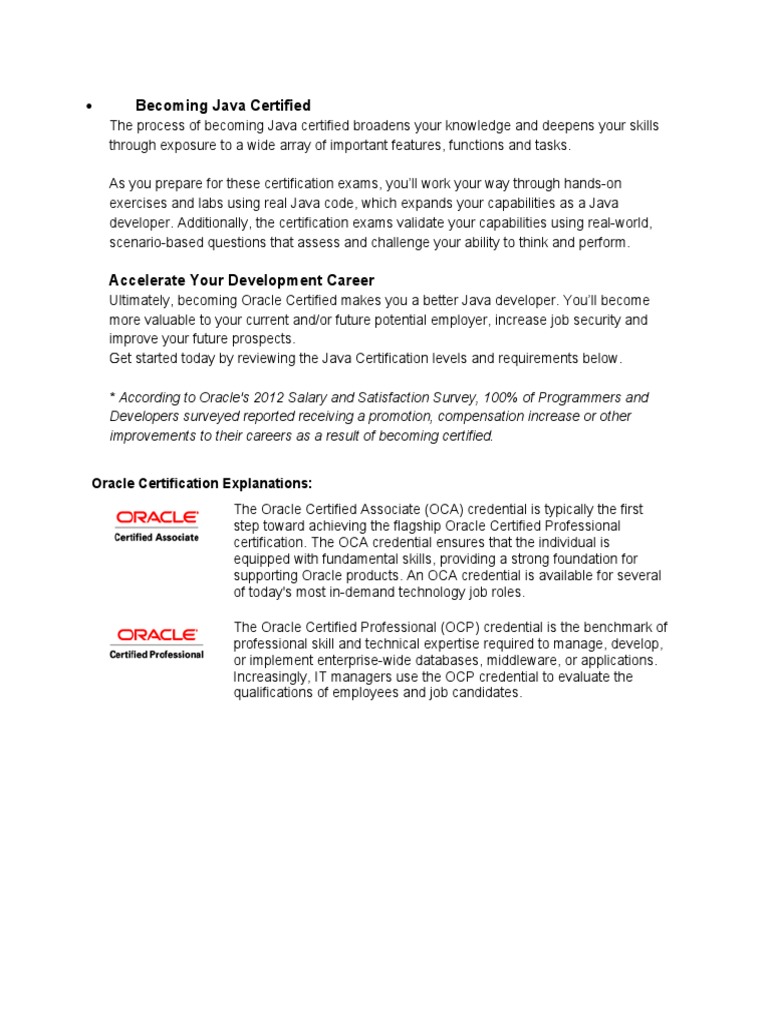 Becoming Java Certified | PDF