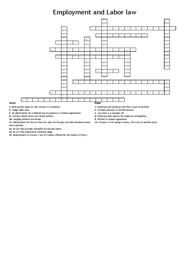 Employment and Labor Law Answer Key | PDF | United States Labor Law ...