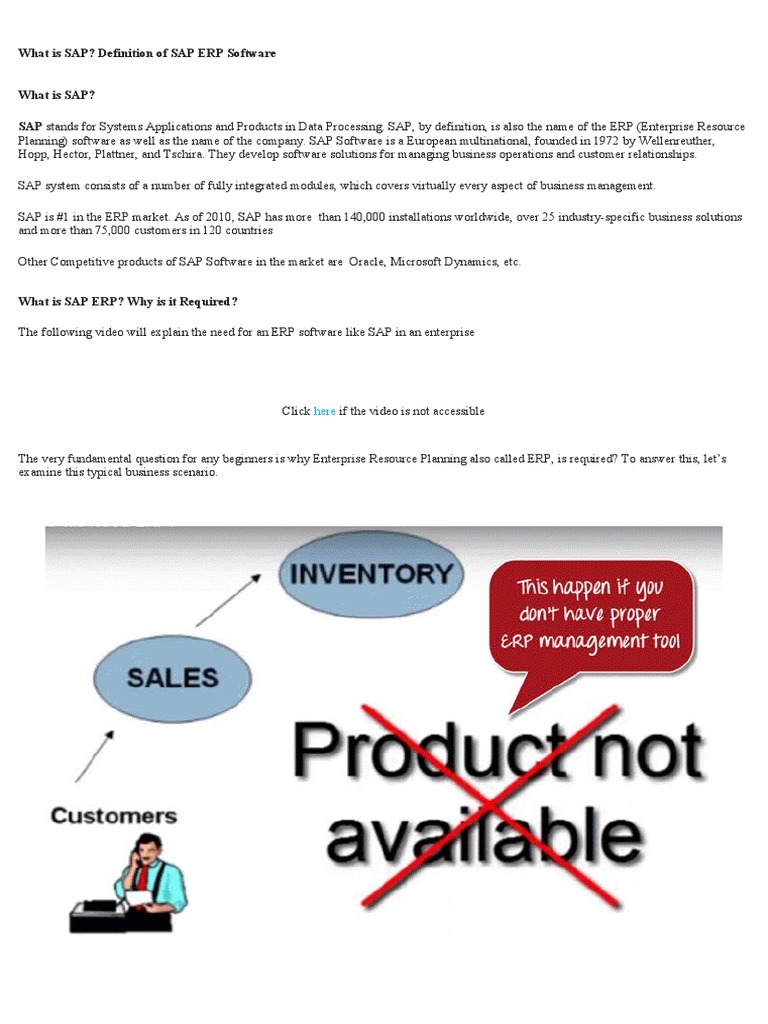 What is SAP? Definition of Leading ERP Software | PDF | Enterprise ...