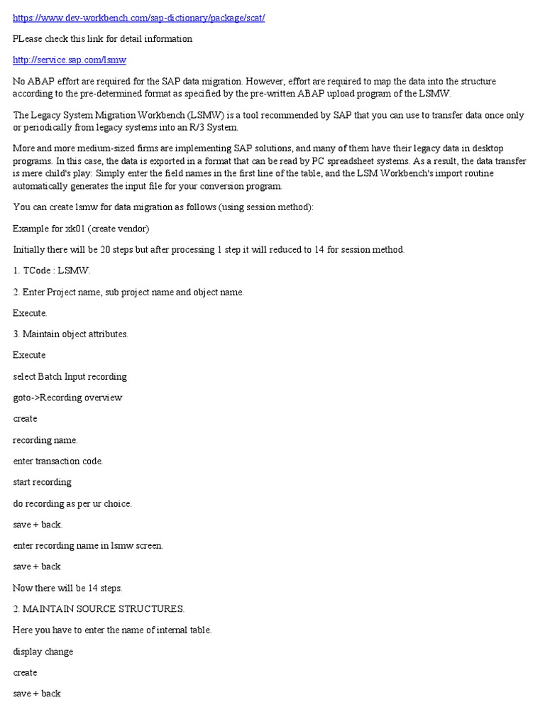 LSMW | Download Free PDF | Spreadsheet | Computer File