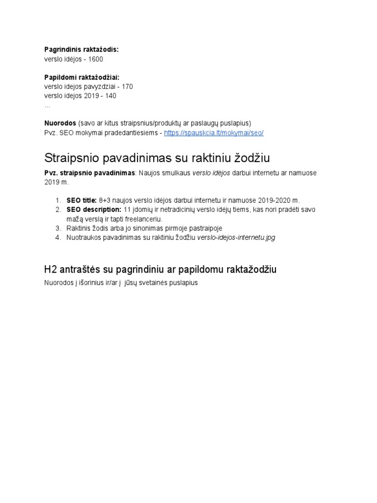 Straipsnio Rašymo Pavyzdys" Kopija | PDF