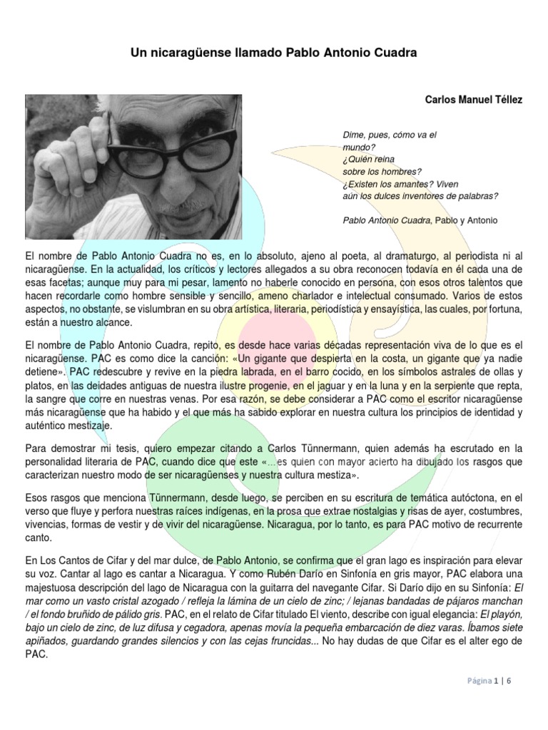 Pablo Antonio Cuadra | PDF | Nicaragua | Poesía