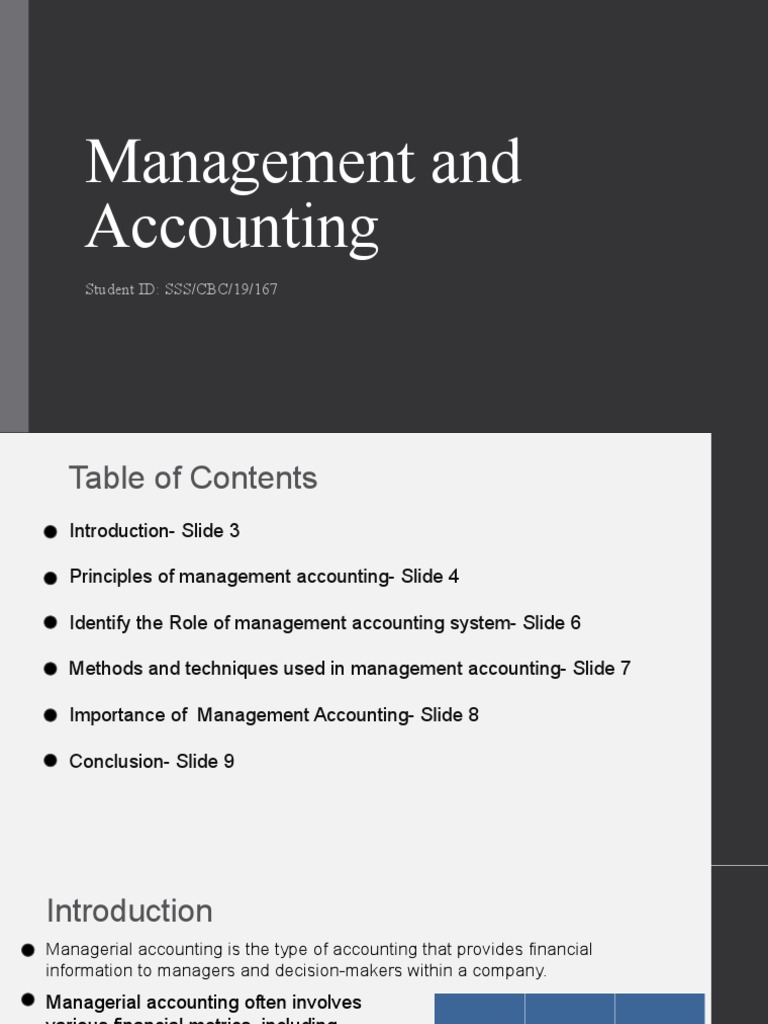 Overview of Management Accounting Principles | PDF | Management ...