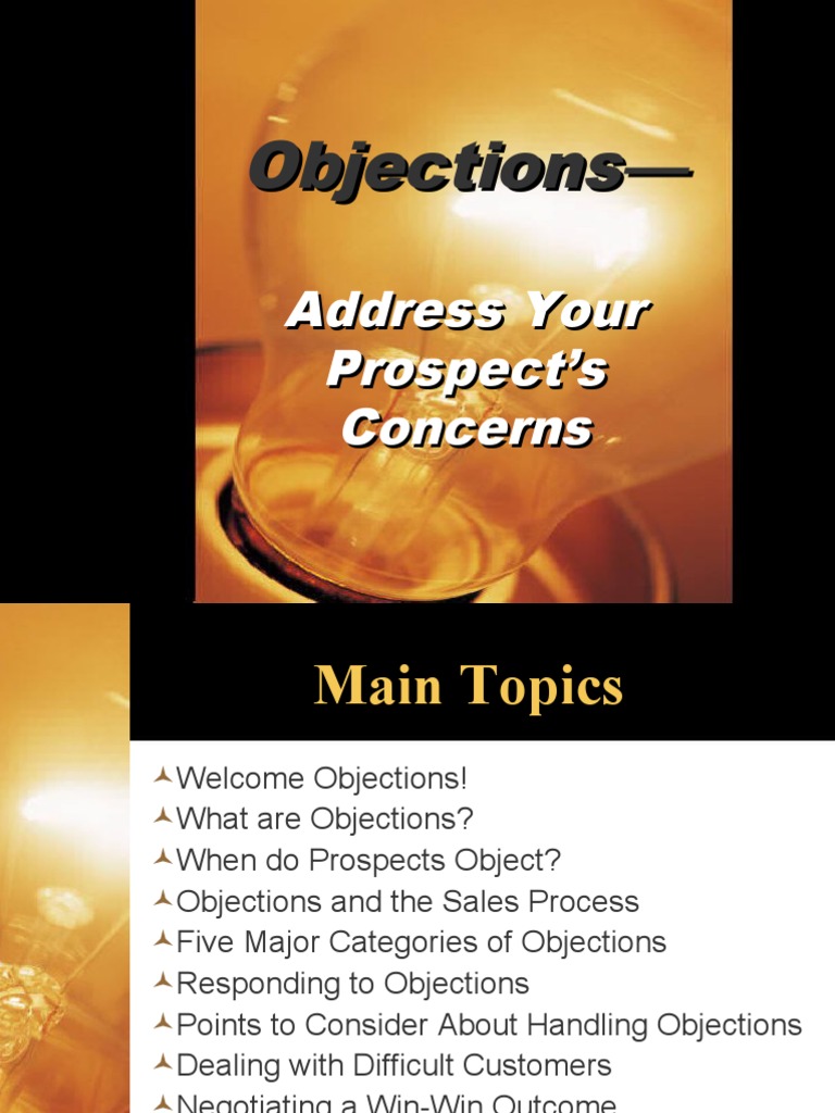Objection Handling Pdf Sales Cognition