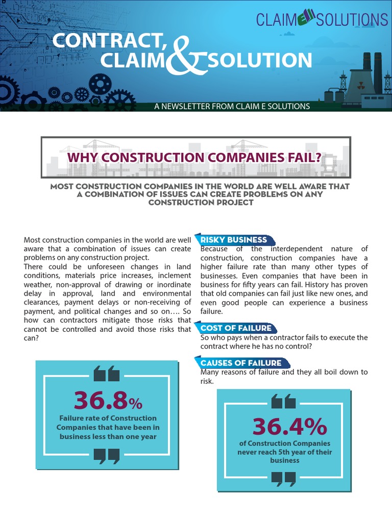 Contract, Claim Solution: Why Construction Companies Fail? Why ...