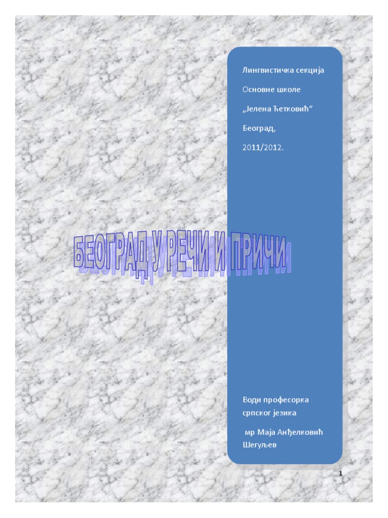 Lingvisticka Sekcija Primer | PDF