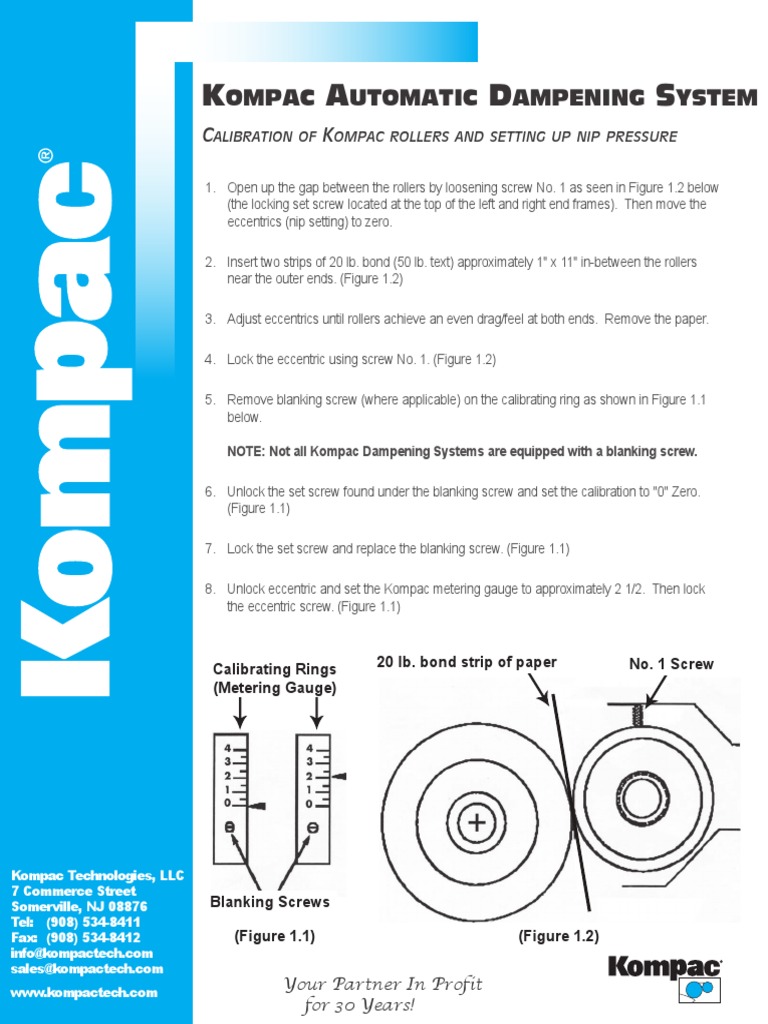 Kompac Roller Calibration Procedure | PDF