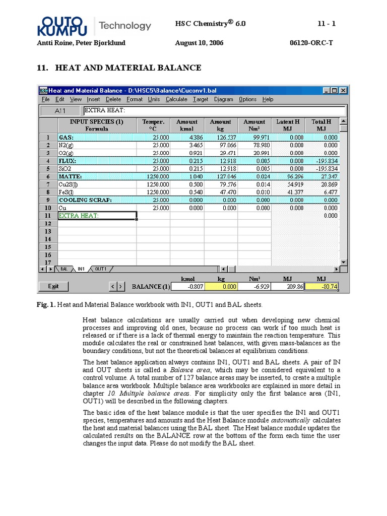 11 Heat and Material Balance | PDF | Microsoft Excel | Heat