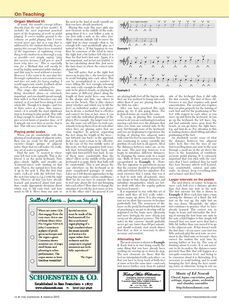 On Teaching: Organ Method VI | PDF | Classical Music | Entertainment ...