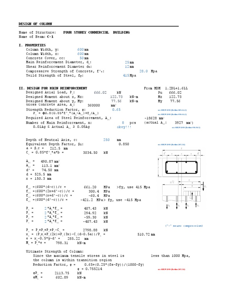 COLUMN DESIGN Russel | PDF | Ultimate Tensile Strength | Beam (Structure)