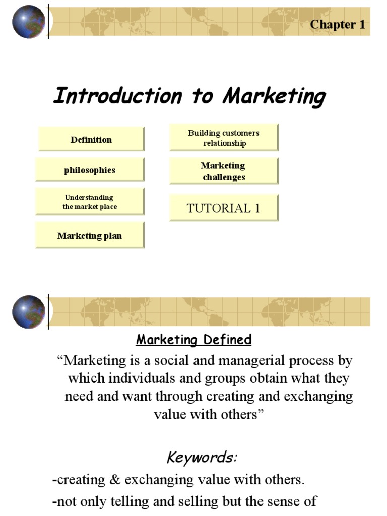 Introduction To Marketing: Tutorial 1 | PDF | Marketing | Value (Economics)