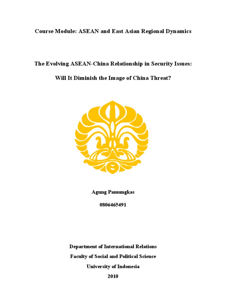 The Evolving ASEAN-China Relationship in Security Issues: Will It ...