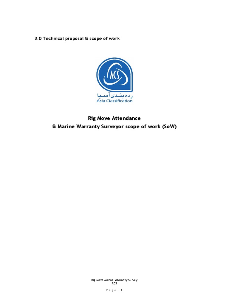 Rig Move Attendance & Marin Warranty Surveyor Scope of Work (SoW) Rev ...