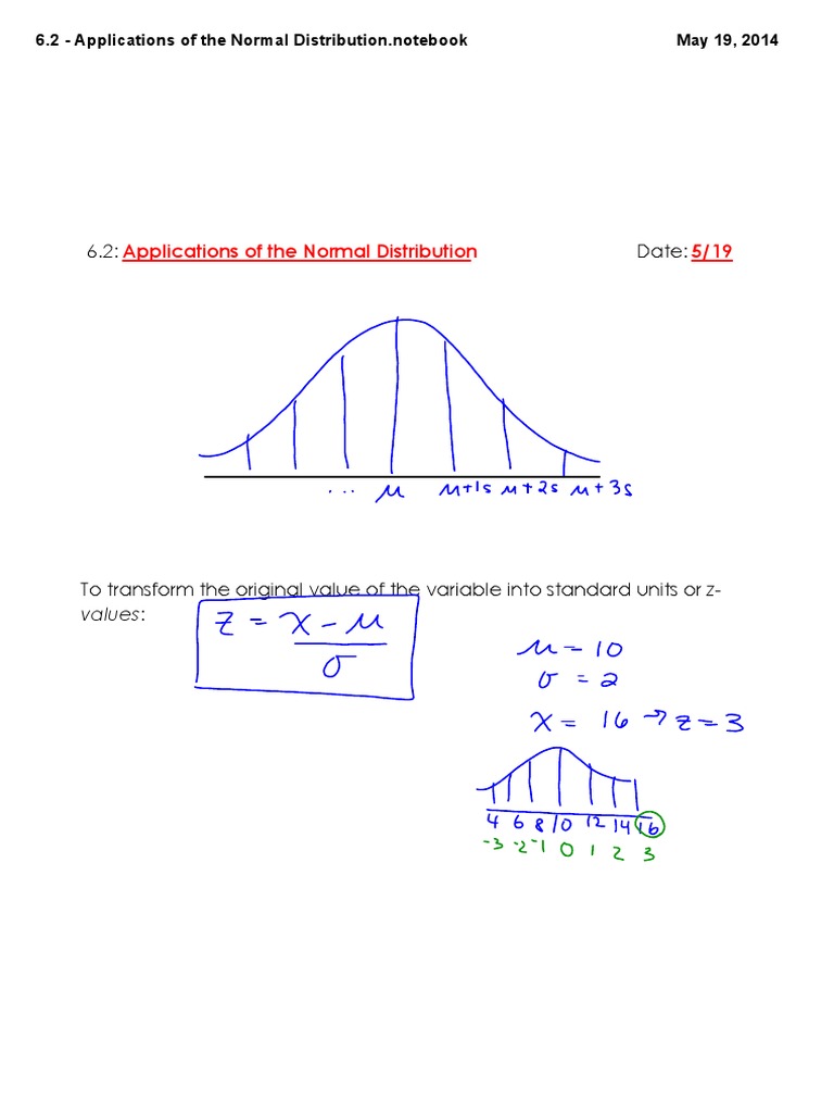6.2 - Applications of Normal Distributions | PDF | Normal Distribution ...
