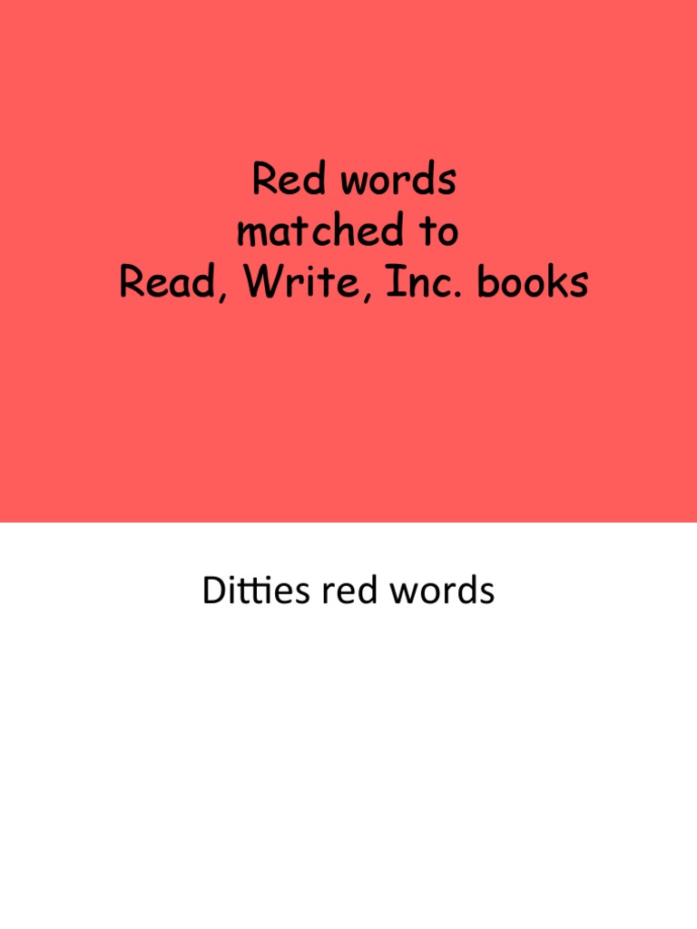 Read Write Inc. Red Words List | PDF