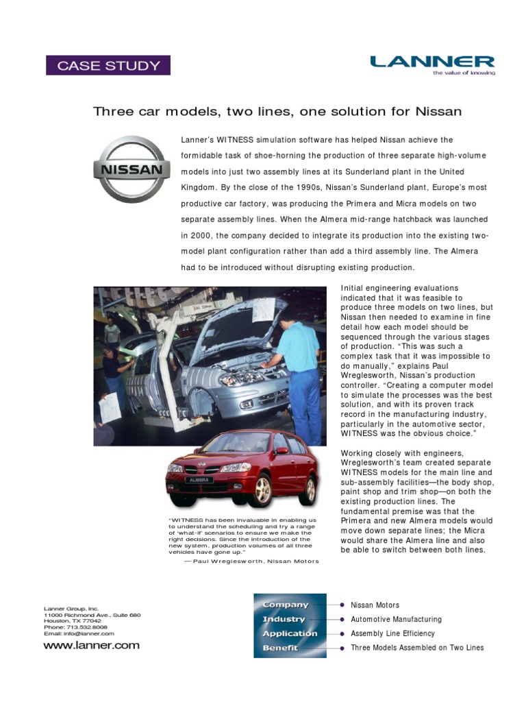 Nissan Lanner Case study-WITNESS | PDF | Nissan | Simulation