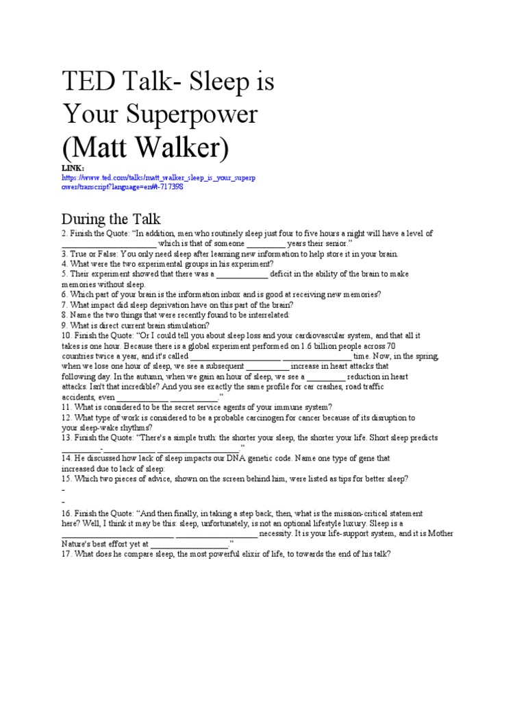 Sleep is Your Superpower: How Lack of Sleep Impacts Health, Memory, and ...