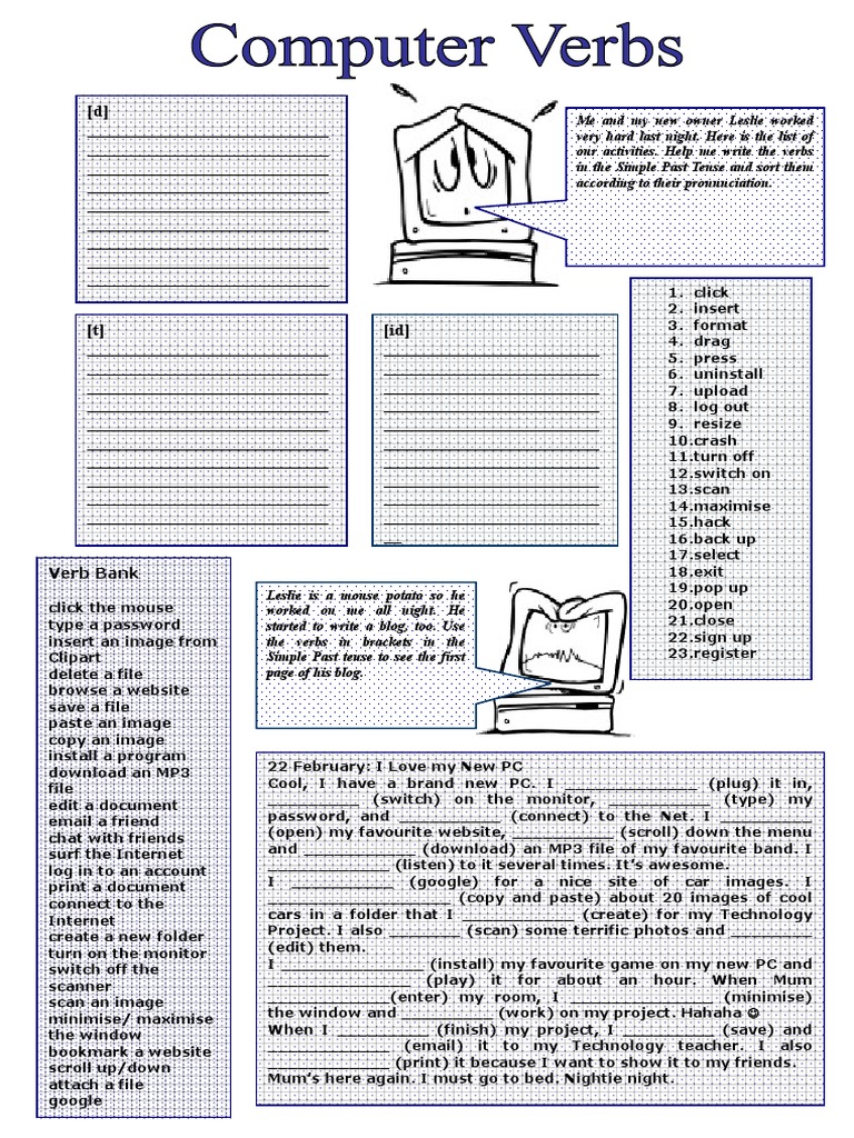 Computer Verbs Grammar | PDF | Cyberspace | System Software