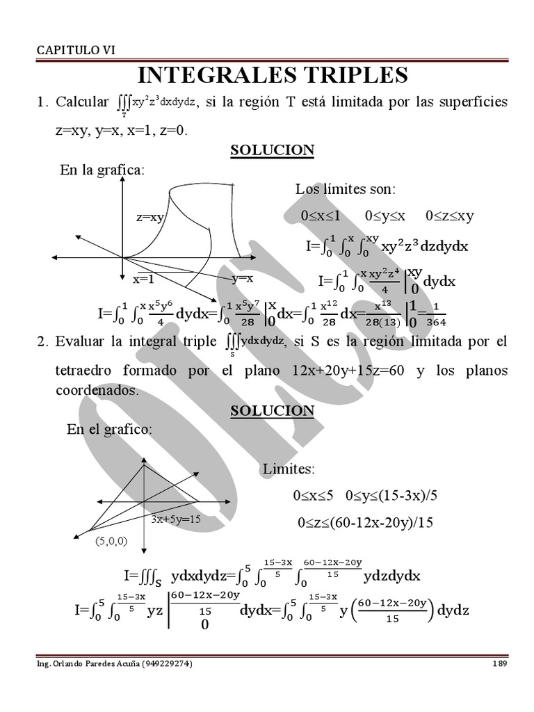 Integrales Triples I | PDF | Análisis matemático | Zona