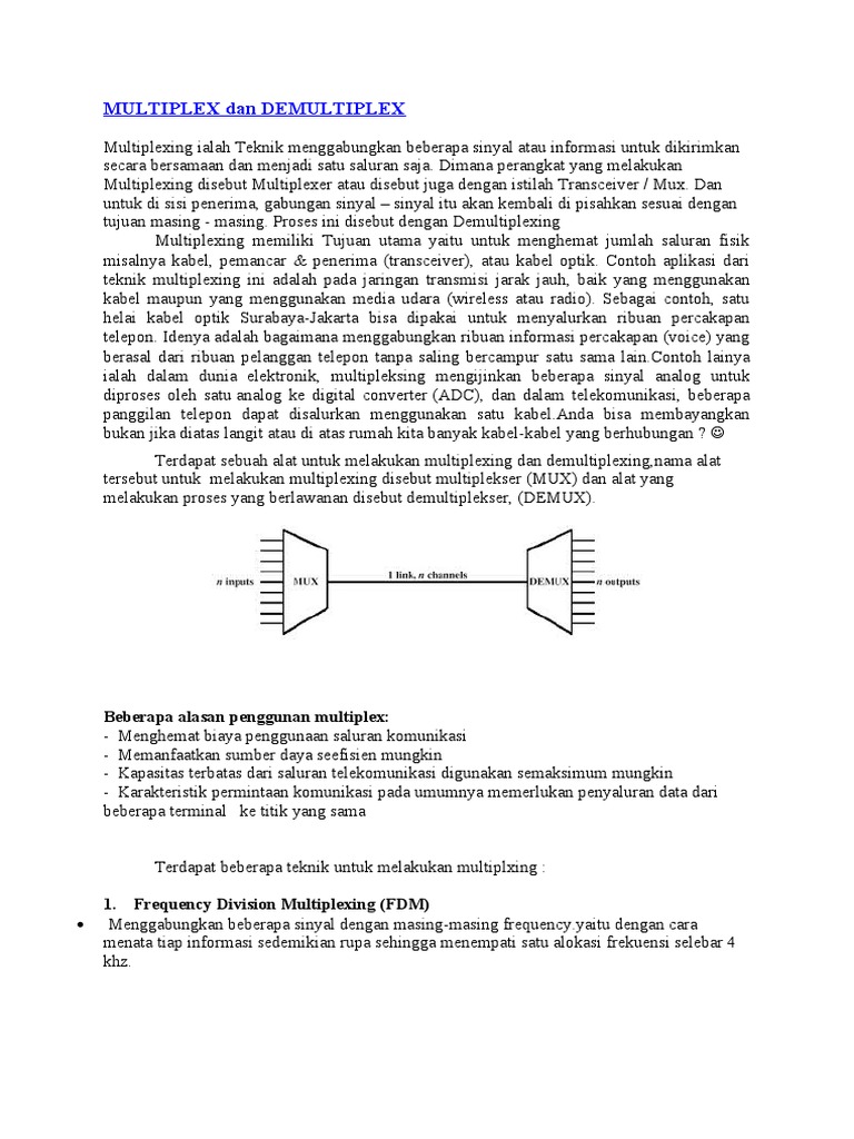 MULTIPLEX Dan DEMULTIPLEX | PDF