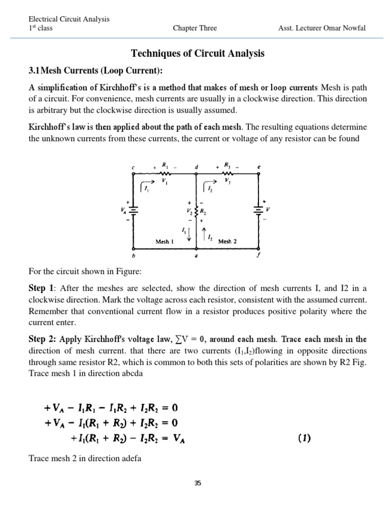 Electrical Circuit Analysis Techniques | PDF | Electrical Network | Network Analysis (Electrical ...