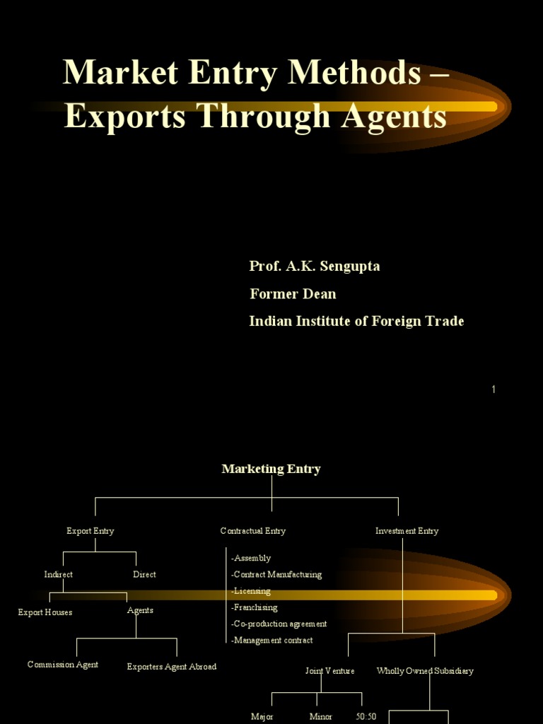 Market Entry Methods-2 | PDF | Market (Economics) | Law Of Agency