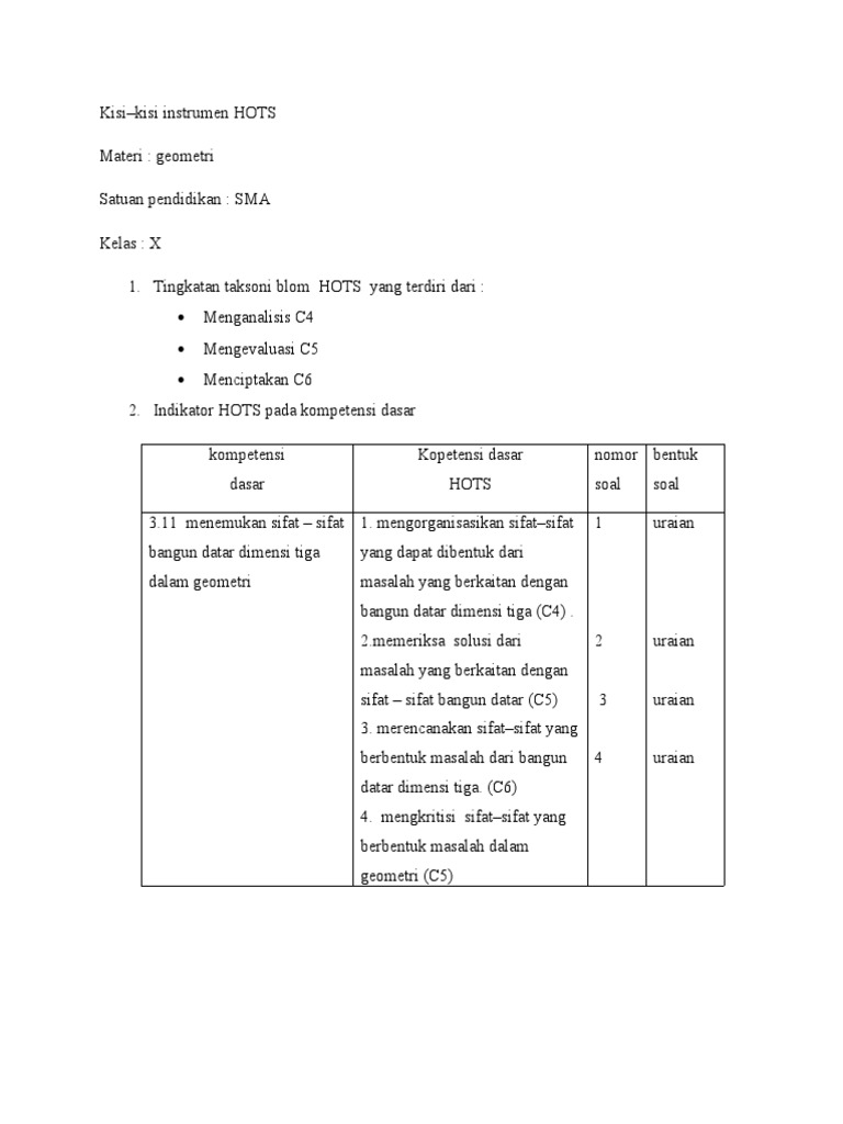Instrumen Soal | PDF