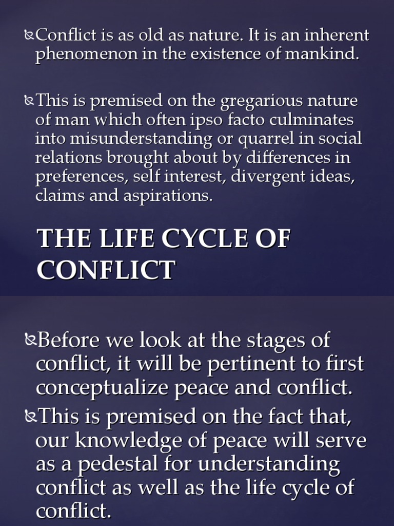 The Life Cycle of Conflict | PDF | Conflict Resolution | Peace