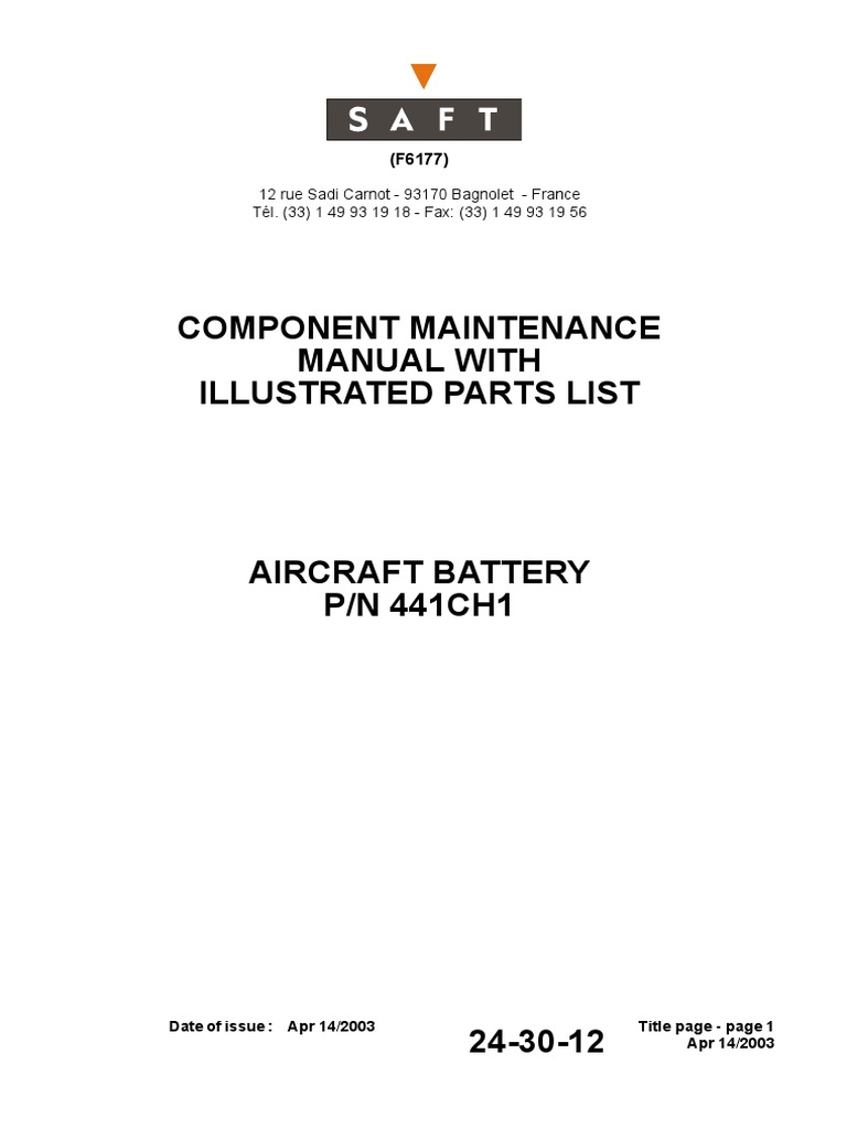 Component Maintenance Manual With Illustrated Parts List | PDF ...