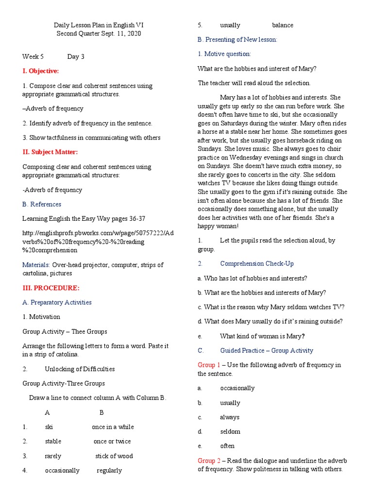 I. Objective:: B. Presenting of New Lesson: 1. Motive Question | PDF ...