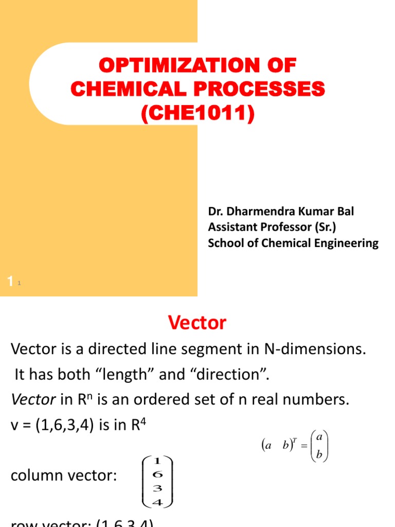 Optimization of Chemical Processes (CHE1011) | PDF | Matrix ...