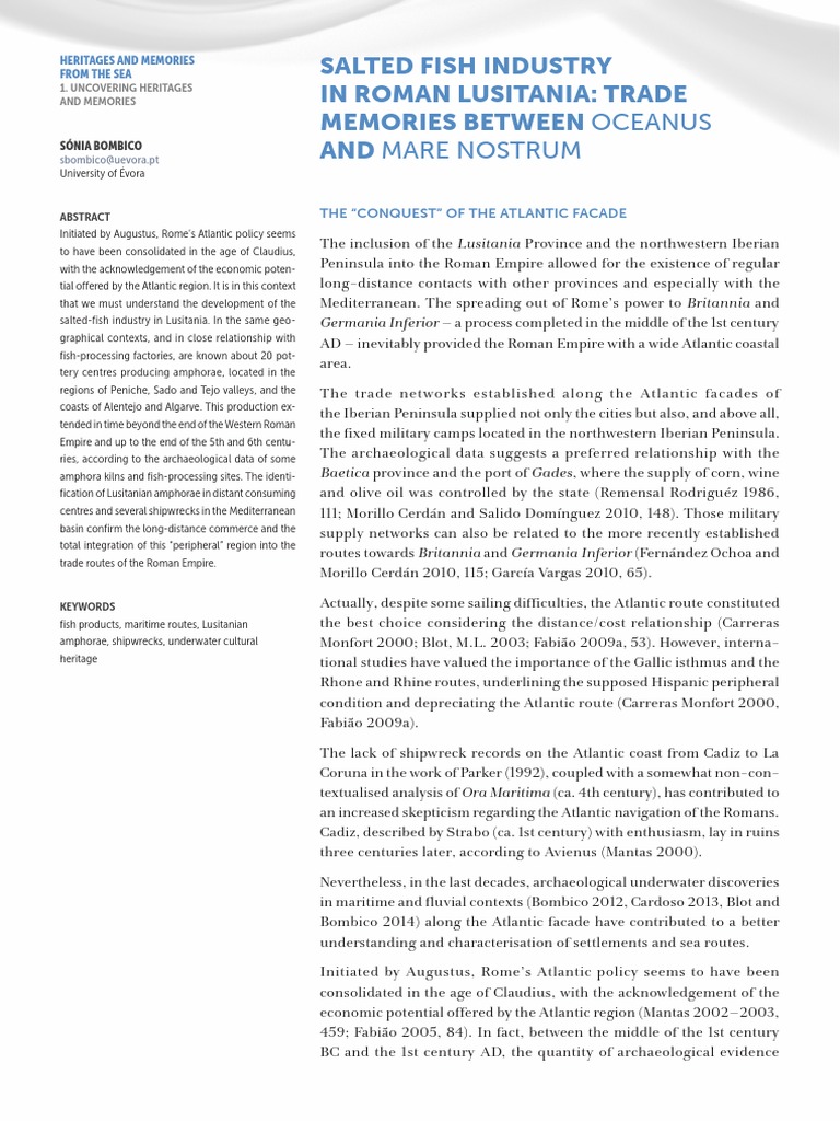 Salted Fish Industry in Roman Lusitania: Trade Memories Between Oceanus and Mare Nostrum | PDF ...