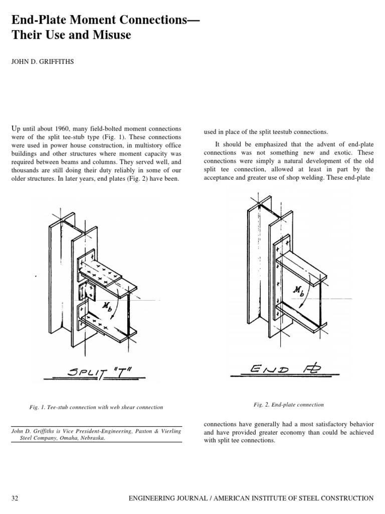End-Plate Moment Connections Guide | PDF | Beam (Structure) | Screw